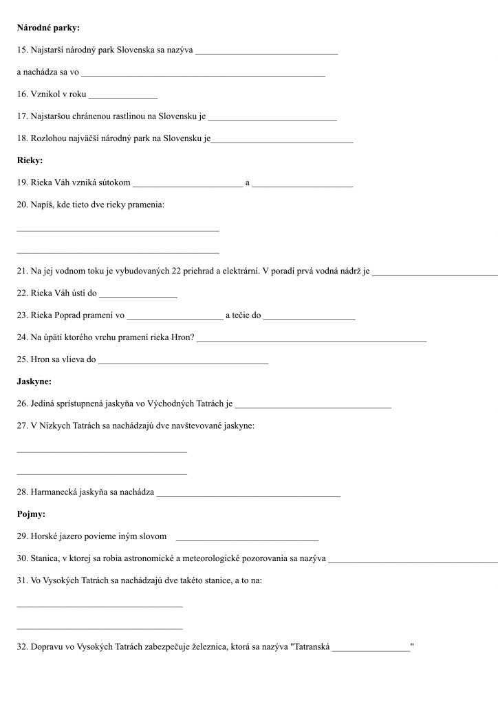 Vlastiveda 4. ročník ZŠ – Bocianie hniezdo