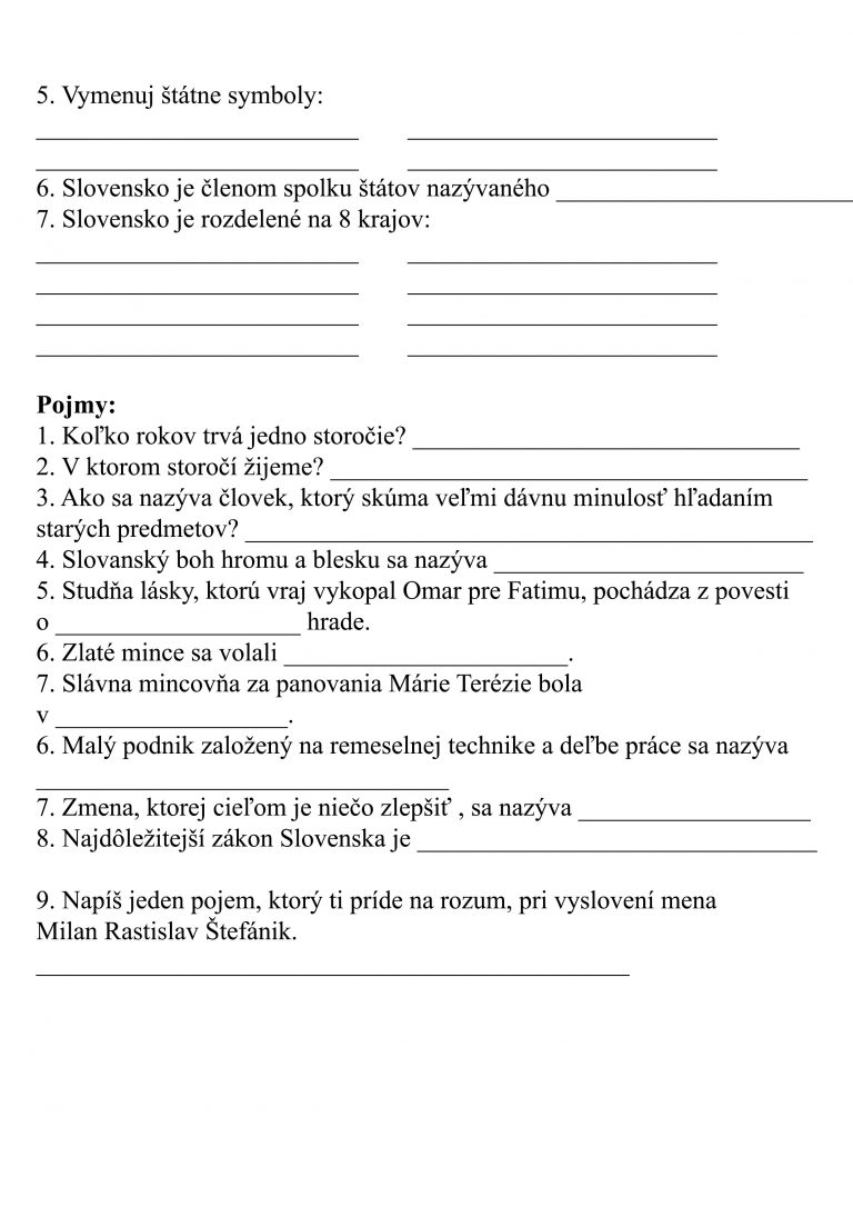 Vlastiveda 4. ročník ZŠ – Bocianie hniezdo